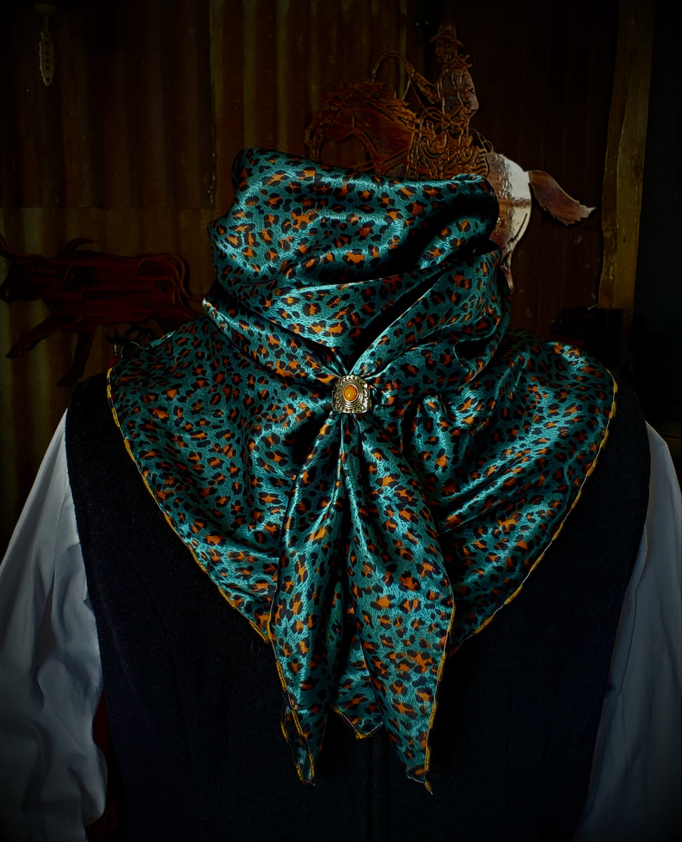 Wild Rag - Teal Orange Lepard - Wild Rag #30 – Cowgirl Dreamin Wild Rags